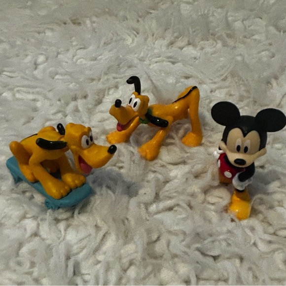Disney | Toys | Disney Mickey Mouse Pluto Toy Lot 3 Cake Toppers | Poshmark